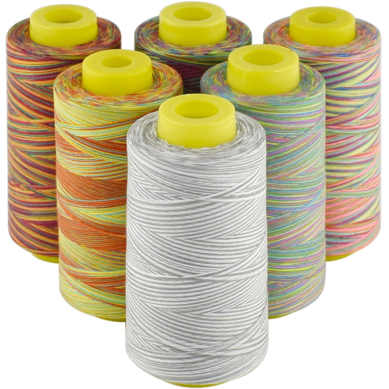 Amazon.com: Rainbow Variegated Polyester Serger Sewing Thread, 6 Cones ...