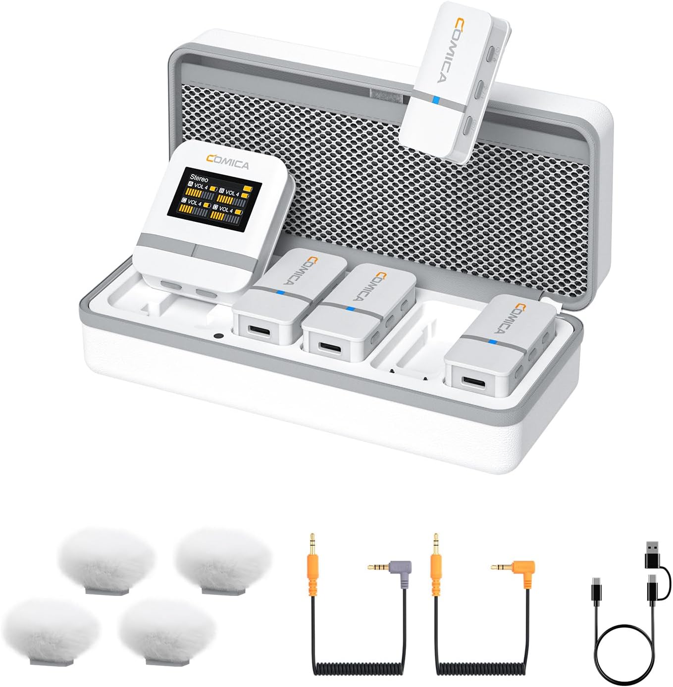 Amazon.com: COMICA Vimo Q 4 Channel Wireless Lavalier Microphone System ...