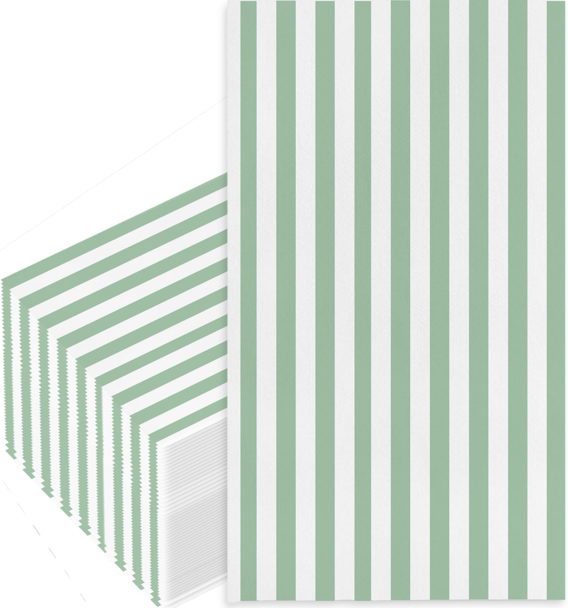 Amazon.com: 100ct Sage Napkins Green Striped Paper Napkins Decorative ...