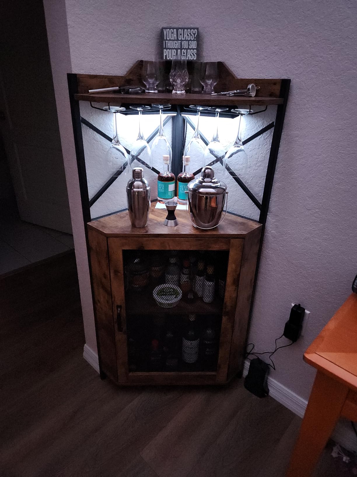 Amazon.com: worldchoice Corner Wine Cabinet Wine Bar Cabinet with ...