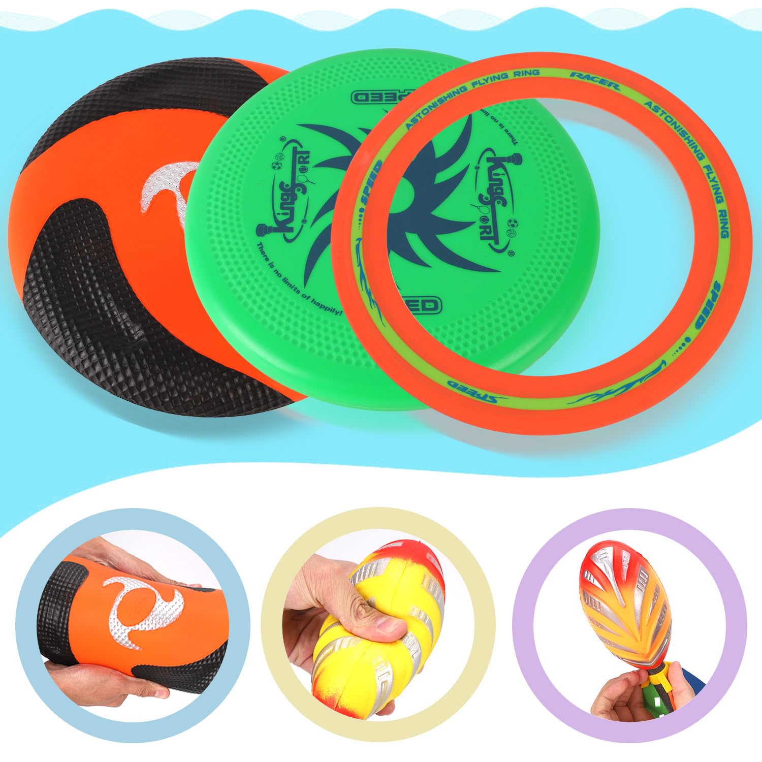 Outdoor Sports Kit 8-in-1 Outdoor Sports Combo Set - Foam Football ...