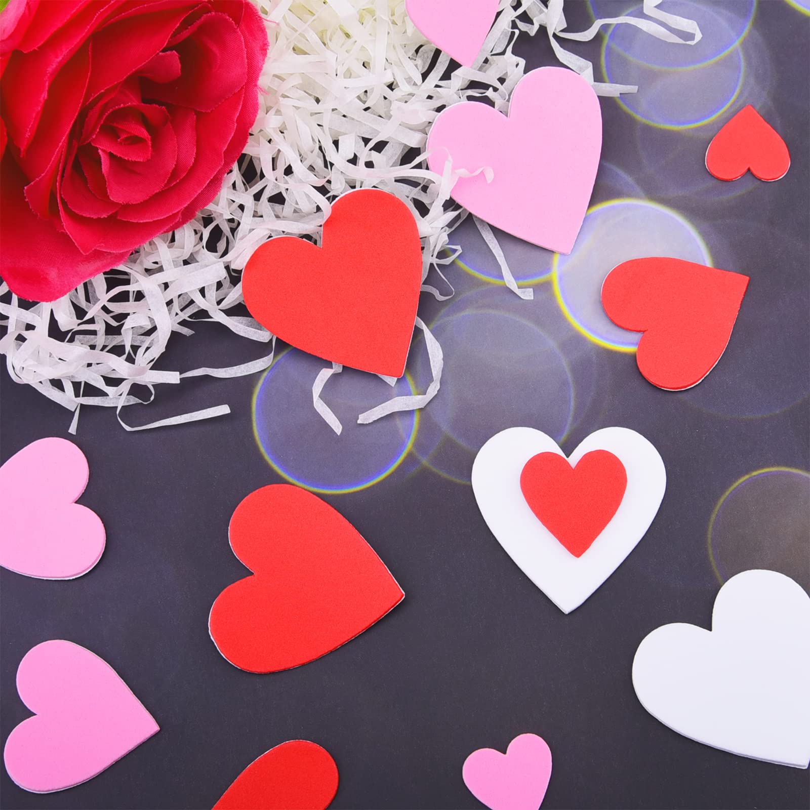 Snapklik.com : 300 Pieces Valentines Day Heart Foam Stickers Self ...