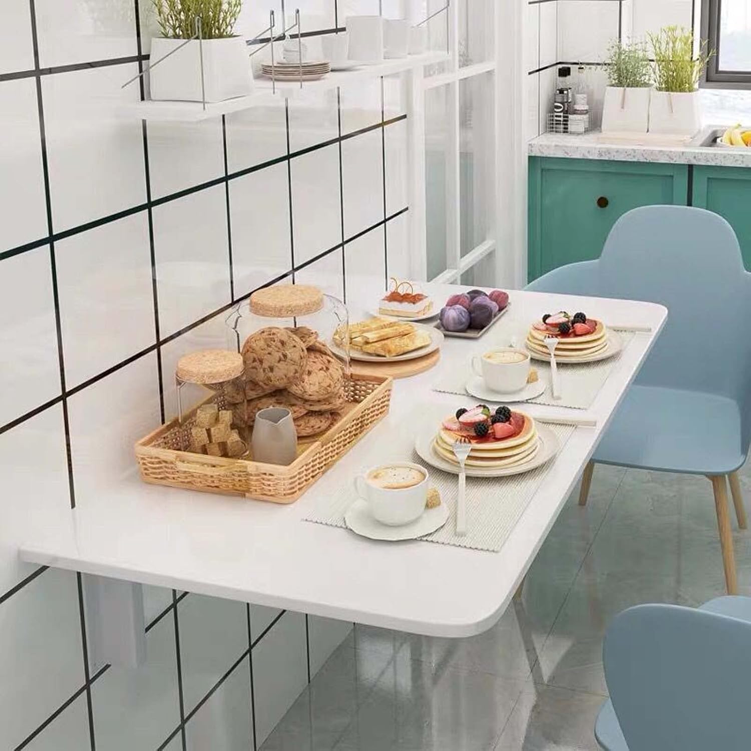 Amazon.com: 31x20 Inches Wall Mounted Floating Folding Table, Space ...