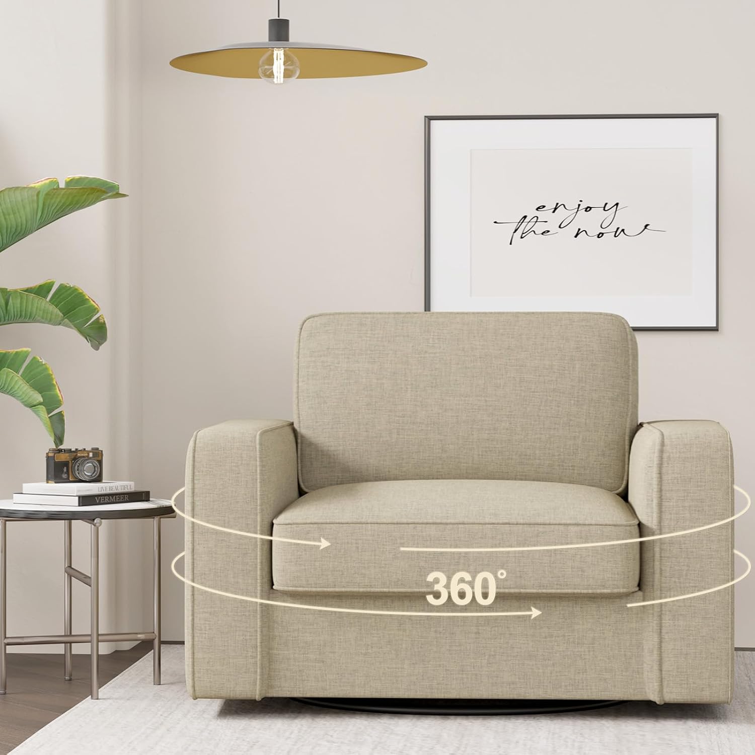 Amazon.com: Nalupatio Swivel Single Sofa Chair, Oversized Swivel Accent ...