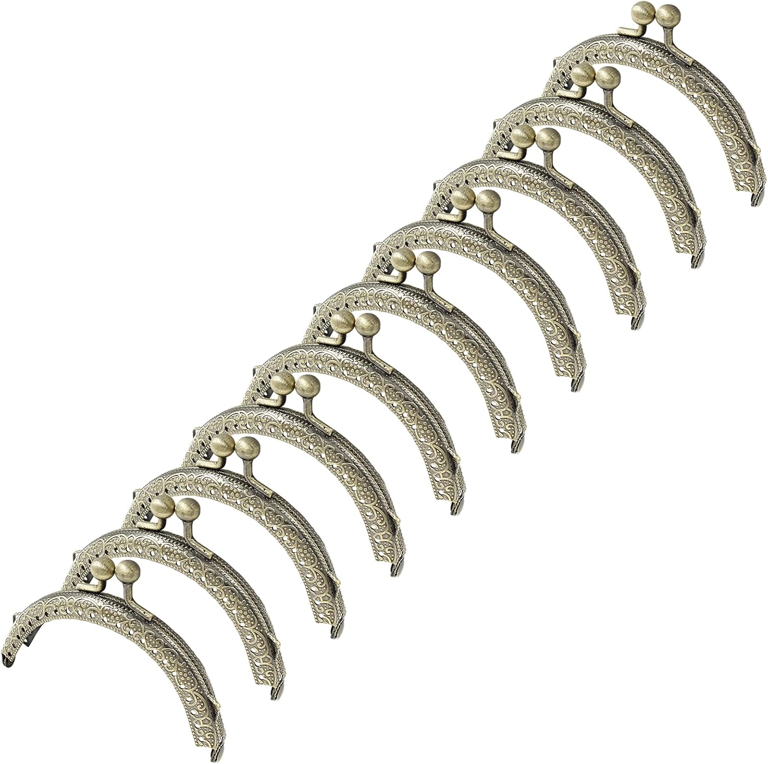 Amazon.com: Piutouyar 10 Pcs Metal Purse Frame, Vintage Bronze Bag Kiss ...