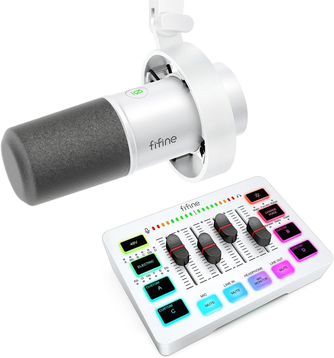Amazon.com: FIFINE Recording Microphone Pack with Gaming Audio Mixer ...