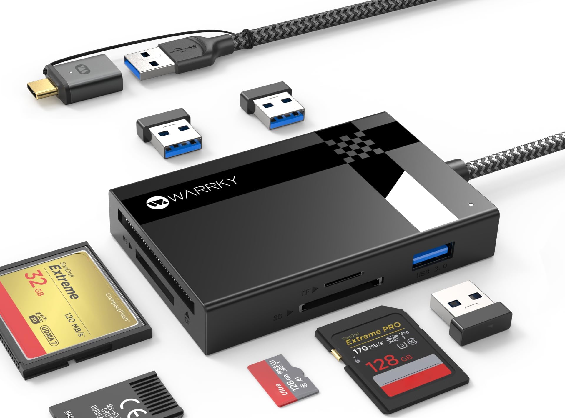 Amazon.com: SD Card Reader, Memory Card Reader 4 in 1 USB C USB 3.0 ...