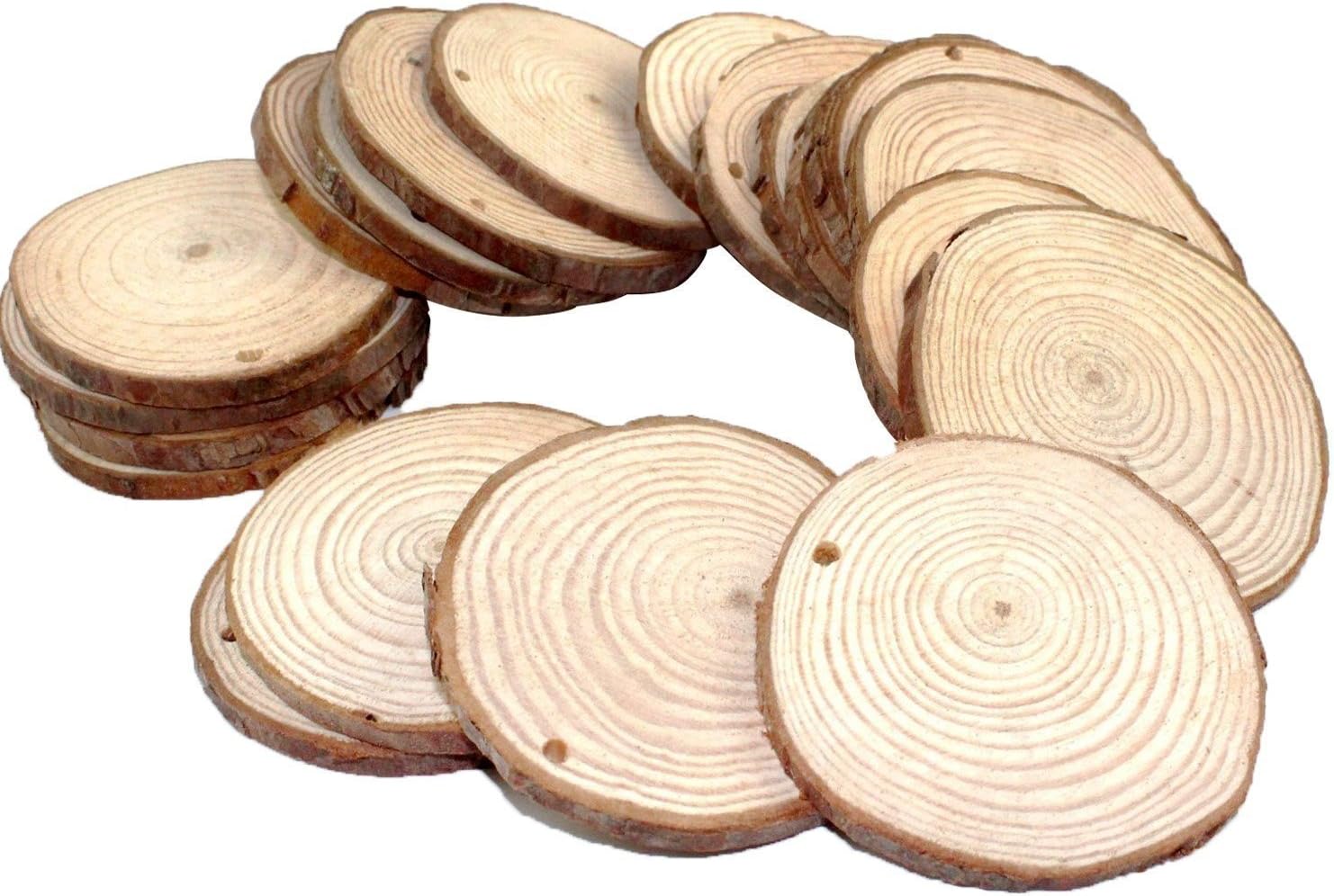 Amazon.com: Fuhaieec 15pcs 2.4-2.8" Natural Wood Slices Unfinished ...