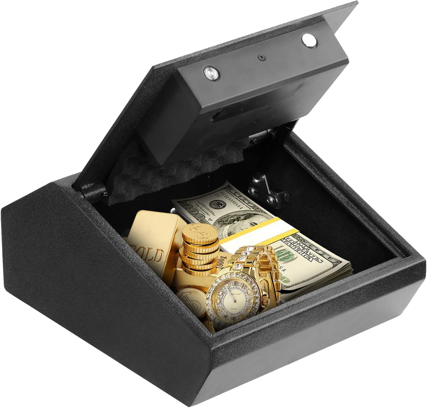 Endynino Top Opening Safe Box, Automatically Opens/Locks, Digital Lock ...