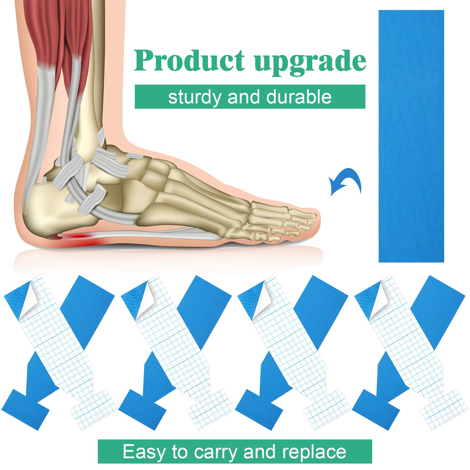 Snapklik.com : TrelaCo 50 Pcs Plantar Fasciitis Relief Strips Pre Cut ...