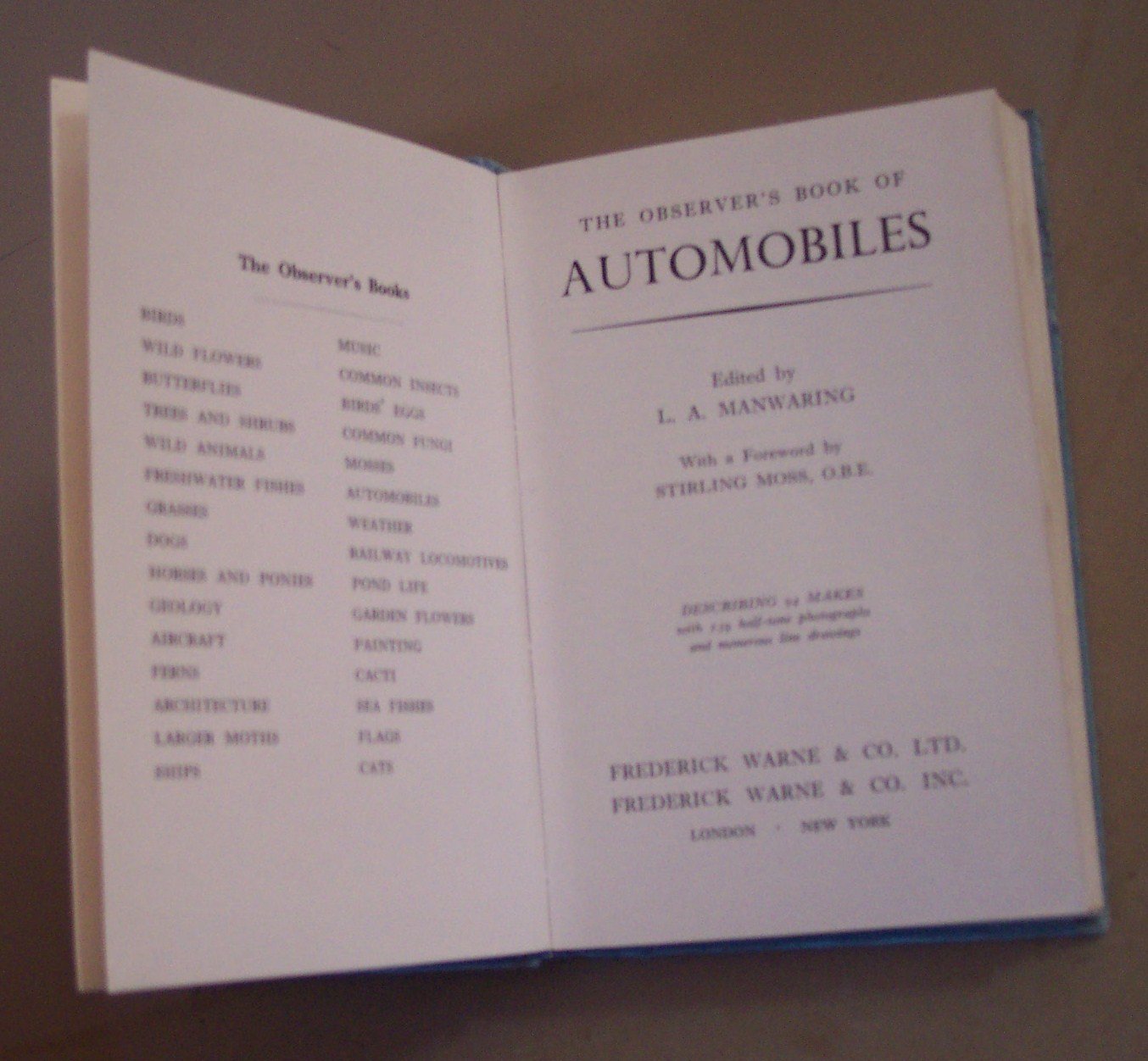 The Observer's Book of Automobiles: Manwaring, L. A. - edited by ...
