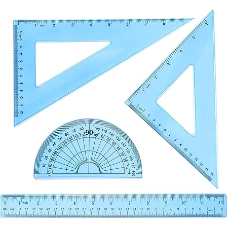 Amazon.com : eBoot 4 Pieces Math Geometry Tool Plastic Clear Ruler Sets ...
