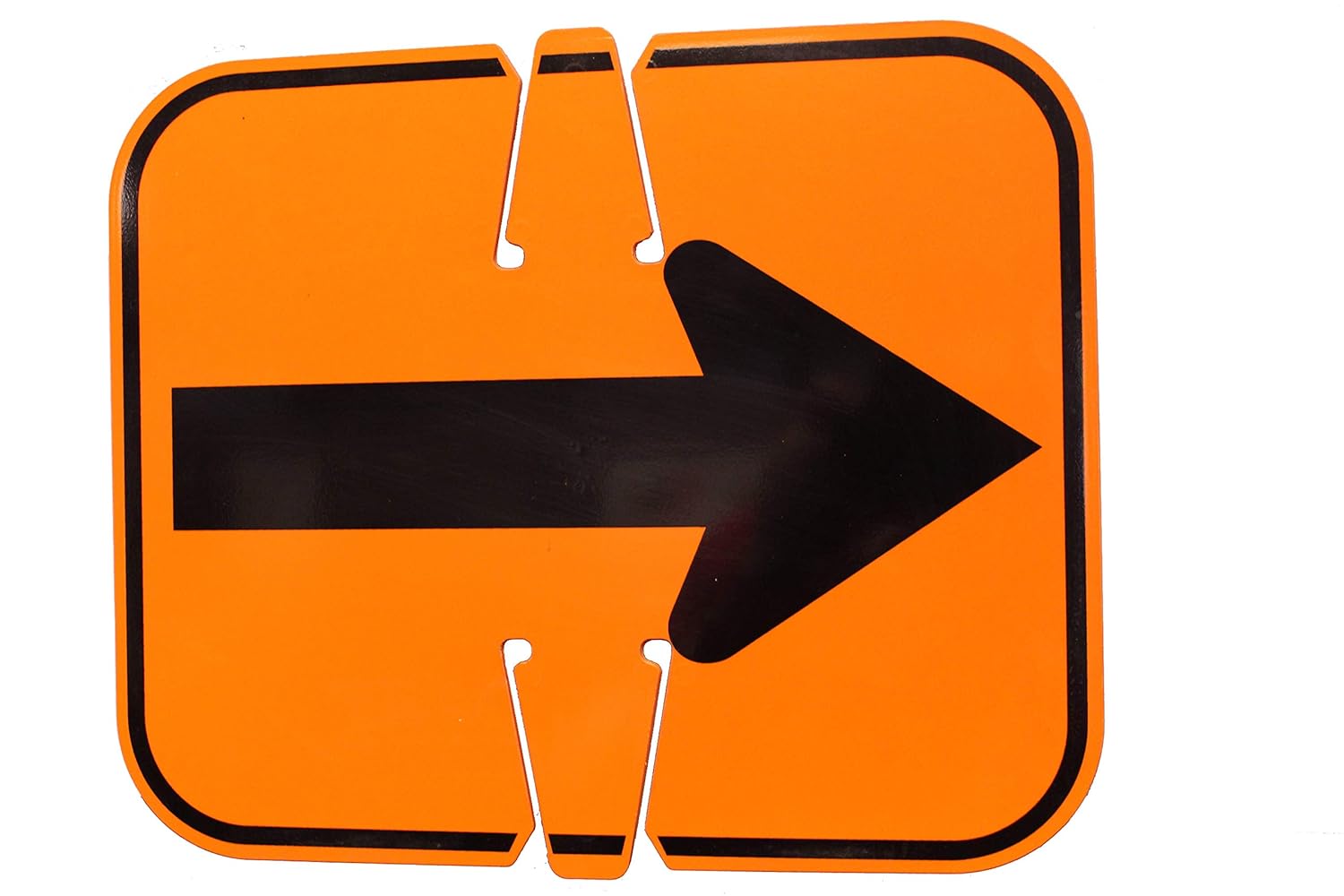 Plastic Traffic Cone Top Sign - Reflective Reversible Arrow: Amazon.com ...
