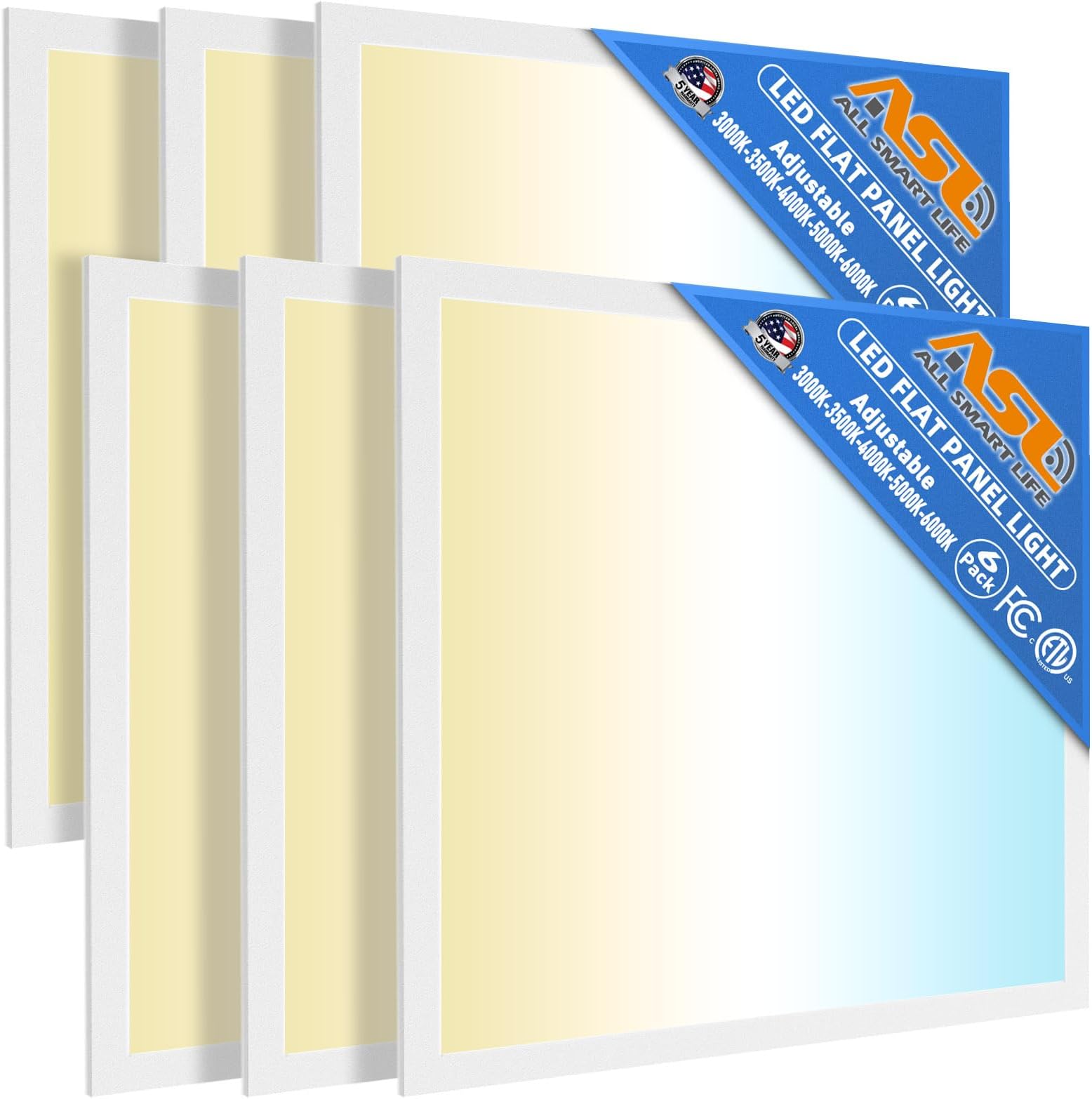 2x2 LED Drop Ceiling Lights 5000K Daylight 40W 0-10V Dimmable LED Flat ...