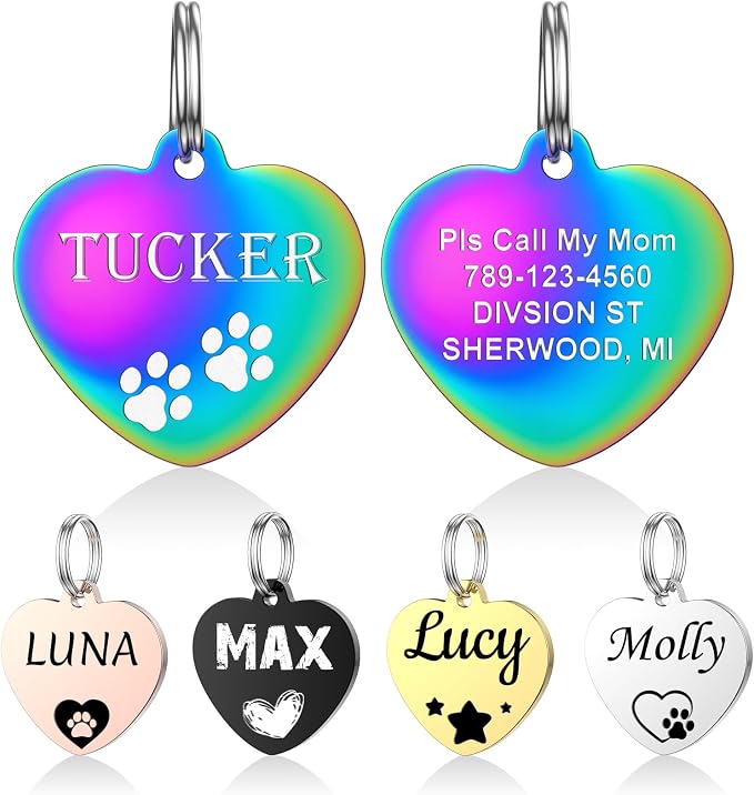 YEHANTI Pet Tags for Dogs Cats, Dog Tag Personalized Engraving Pet ID ...