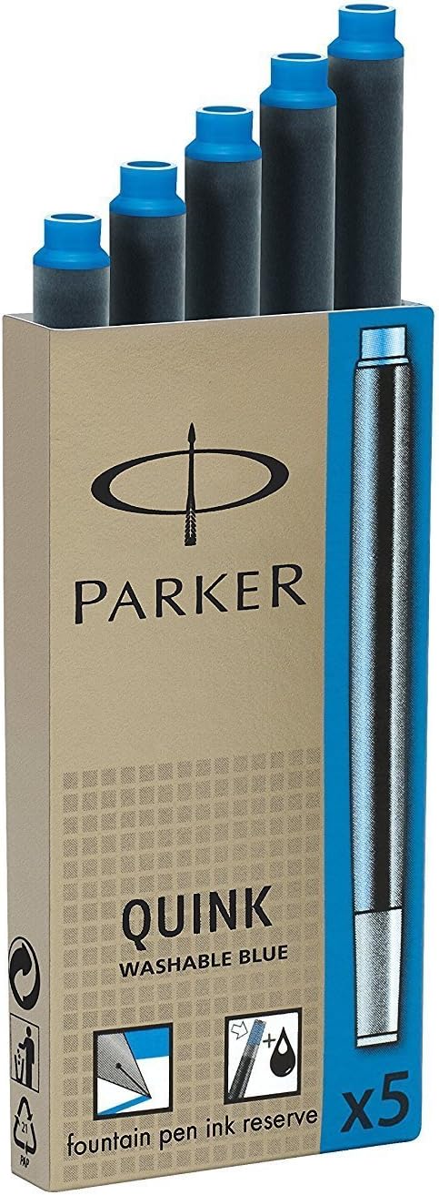 parker fnt pen cart., old model, blk, 5 pc. : Amazon.co.uk: Stationery ...
