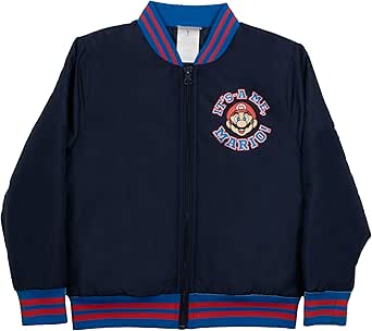 Amazon.com: Nintendo Super Mario Bros Boys Bomber Jacket, Zip-Up ...