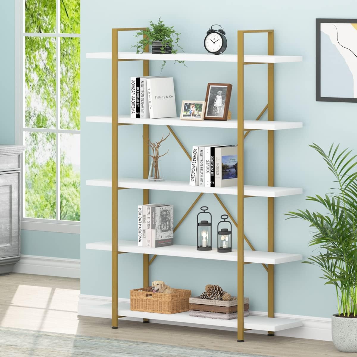 Amazon.com: IDEALHOUSE Bookshelf with Drawers Modern Bookcase Storage ...