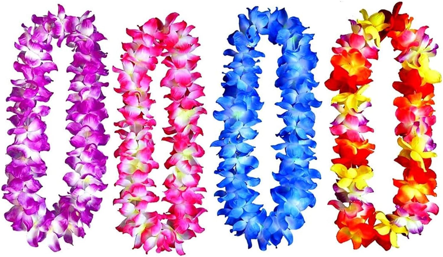 Amazon.com: Yansanido Pack of 4 Pcs Thicken 41 Inch Hawaiian Leis, 4 ...