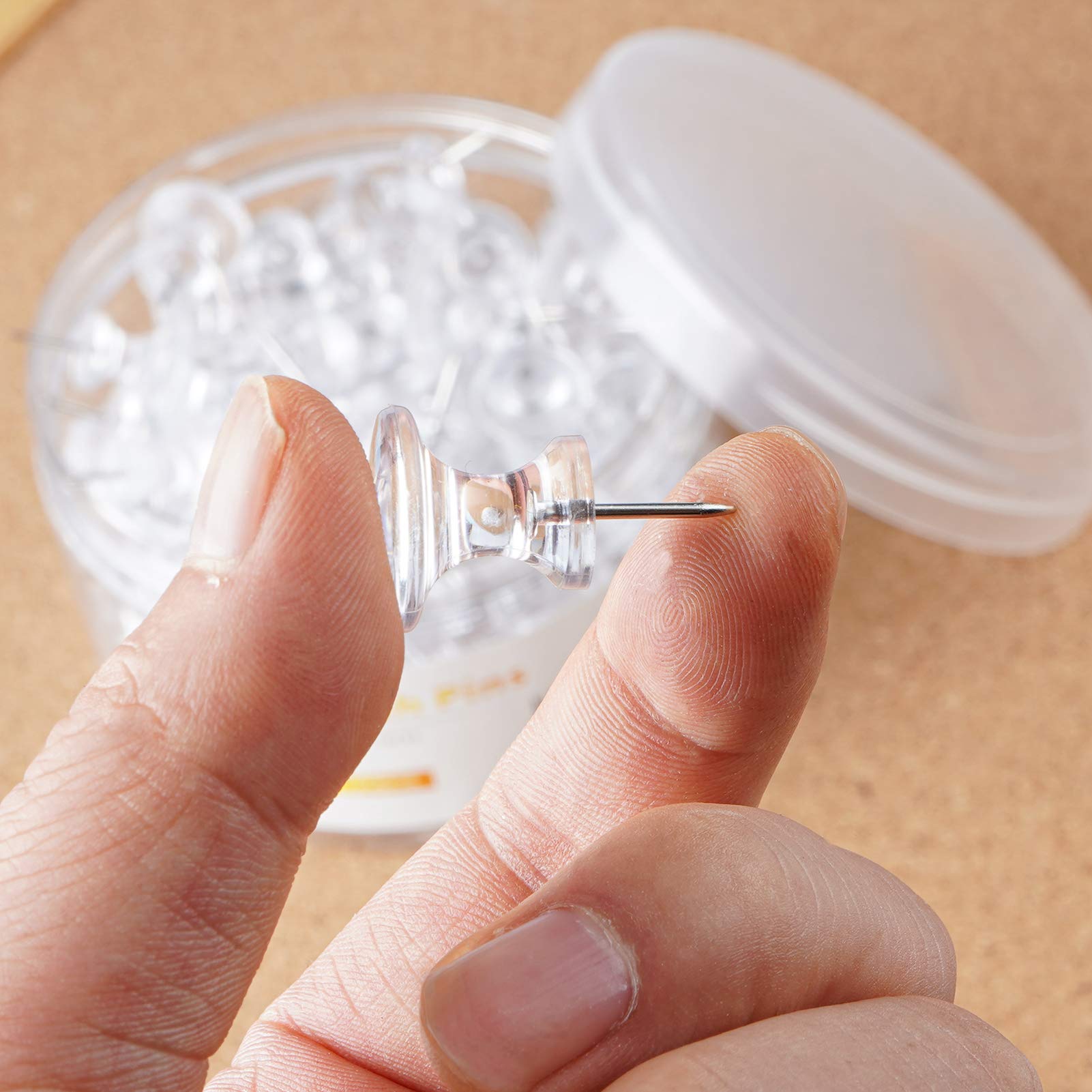 Push Pins For Bulletin Board 120 Count Push Pins, Premium Clear Push ...