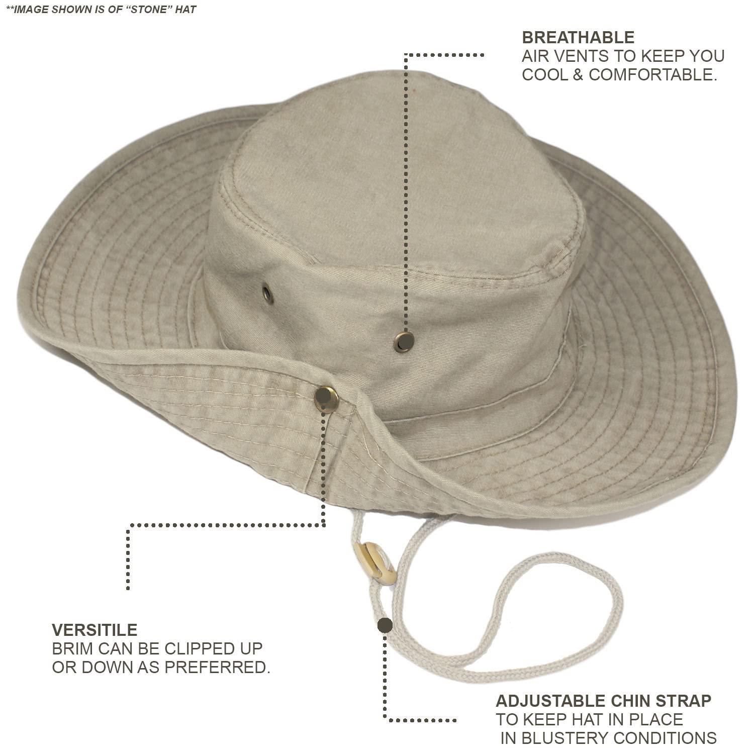 TOSKATOK® UPF 50+ Unisex Safari Outback Australian Style Cotton Bush ...