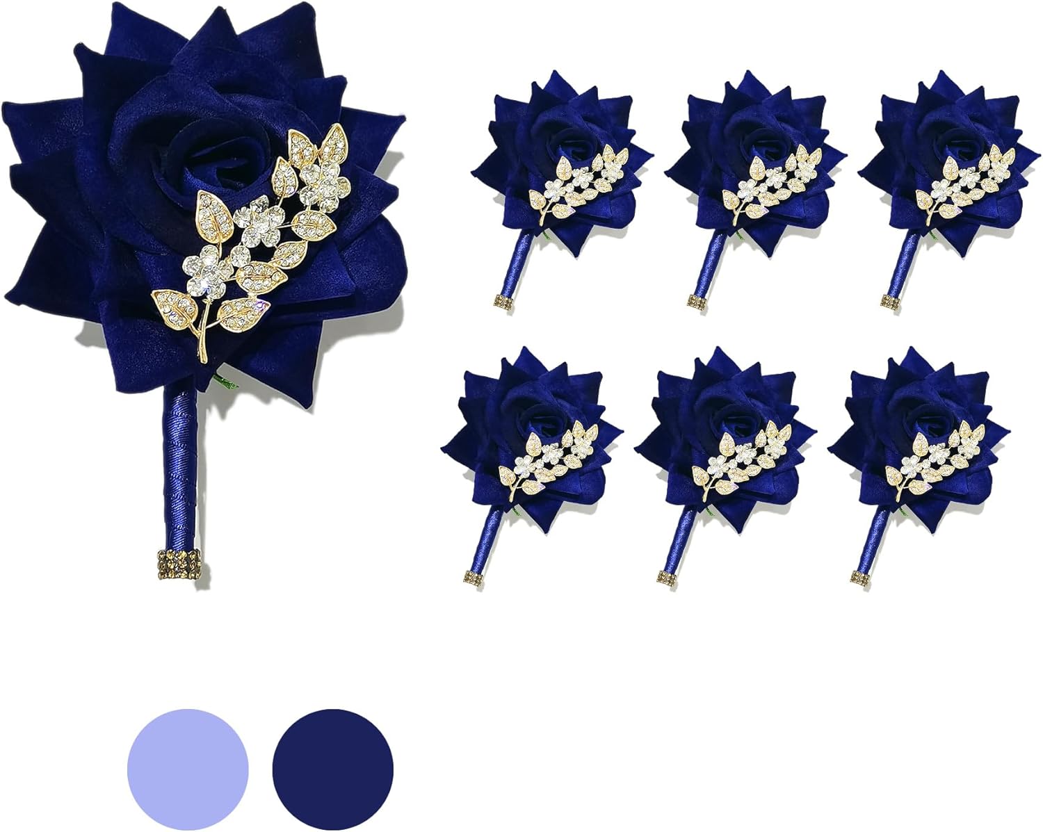 Amazon.com: YIFUwedding velvet rose groom's corsage, best man's corsage ...