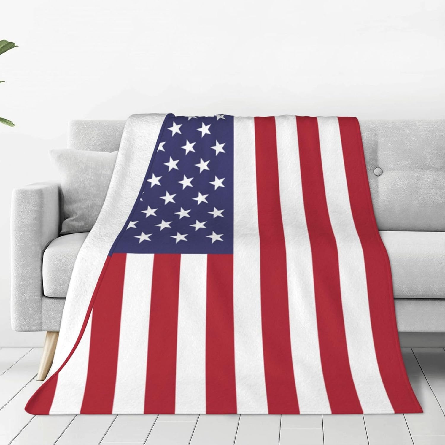 Amazon.com: Patriotic US Flag Flannel Blanket American National Flag ...