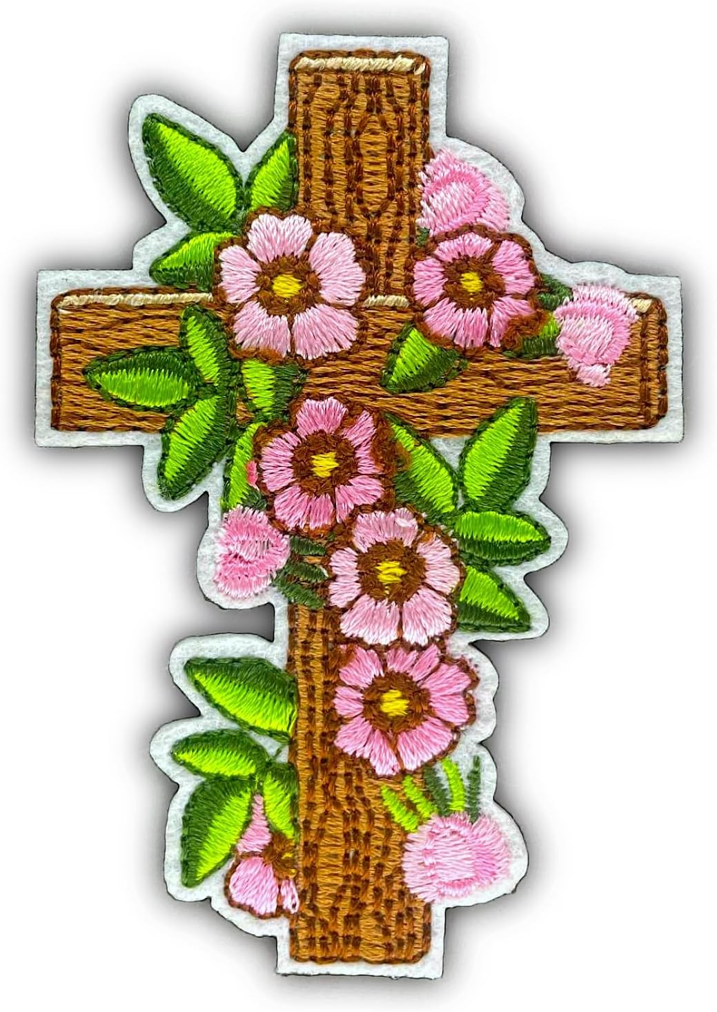 Amazon.com: AAVEDGE Christian Iron On Patches, Flower Cross Jesus ...