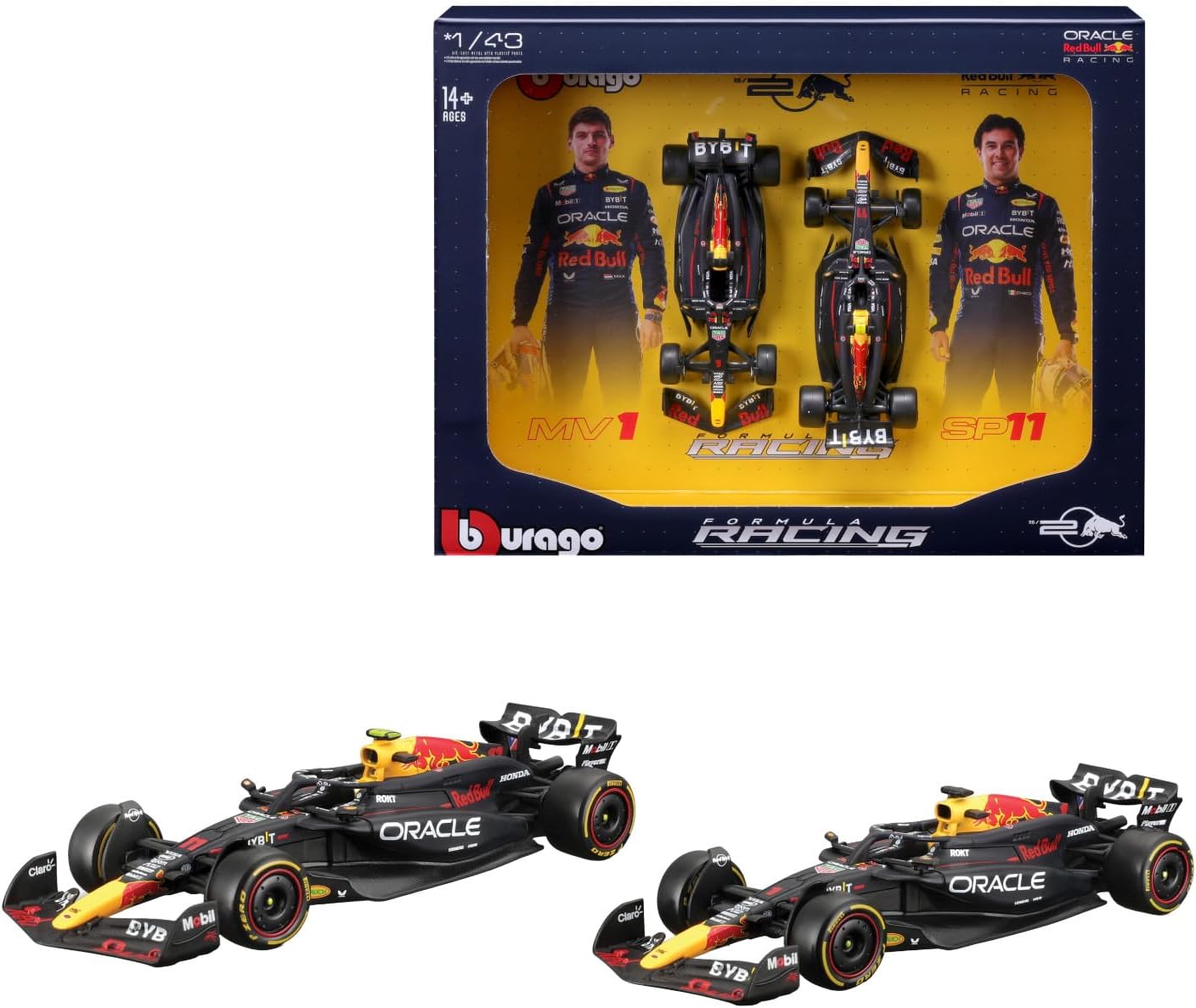 Bburago 2024 Oracle Red Bull Formula F1 Racing Team RB20 Set of 2 Cars ...