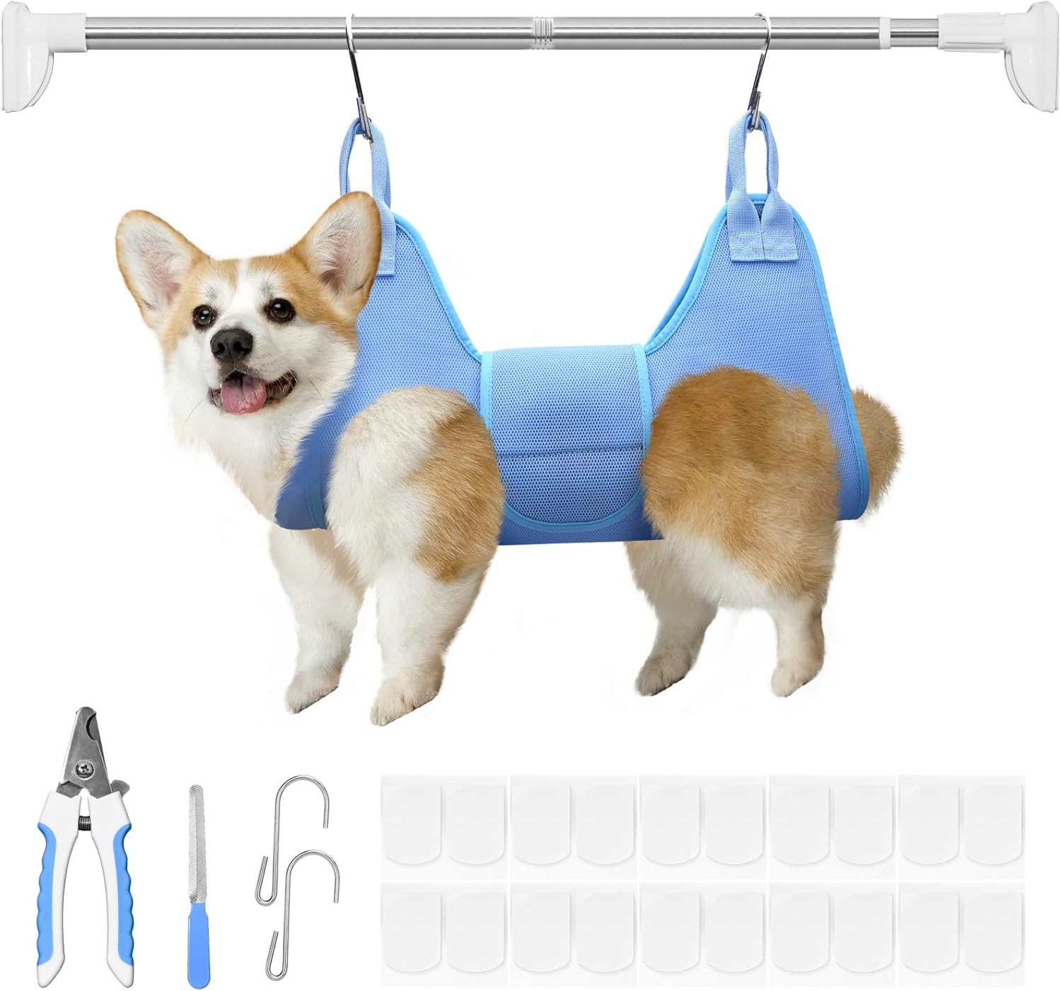 Amazon.com: Eosarcu Upgraded Dog Grooming Hammock with Tension Rods ...