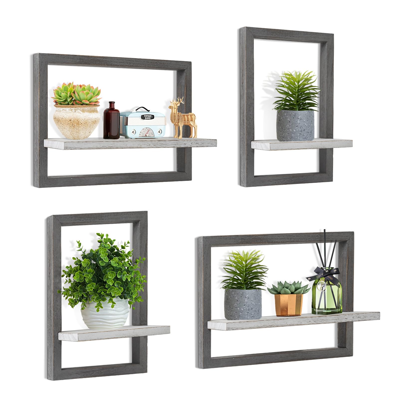 Amazon.com: idee-home Square Floating Shelves for Wall, Home Decor ...