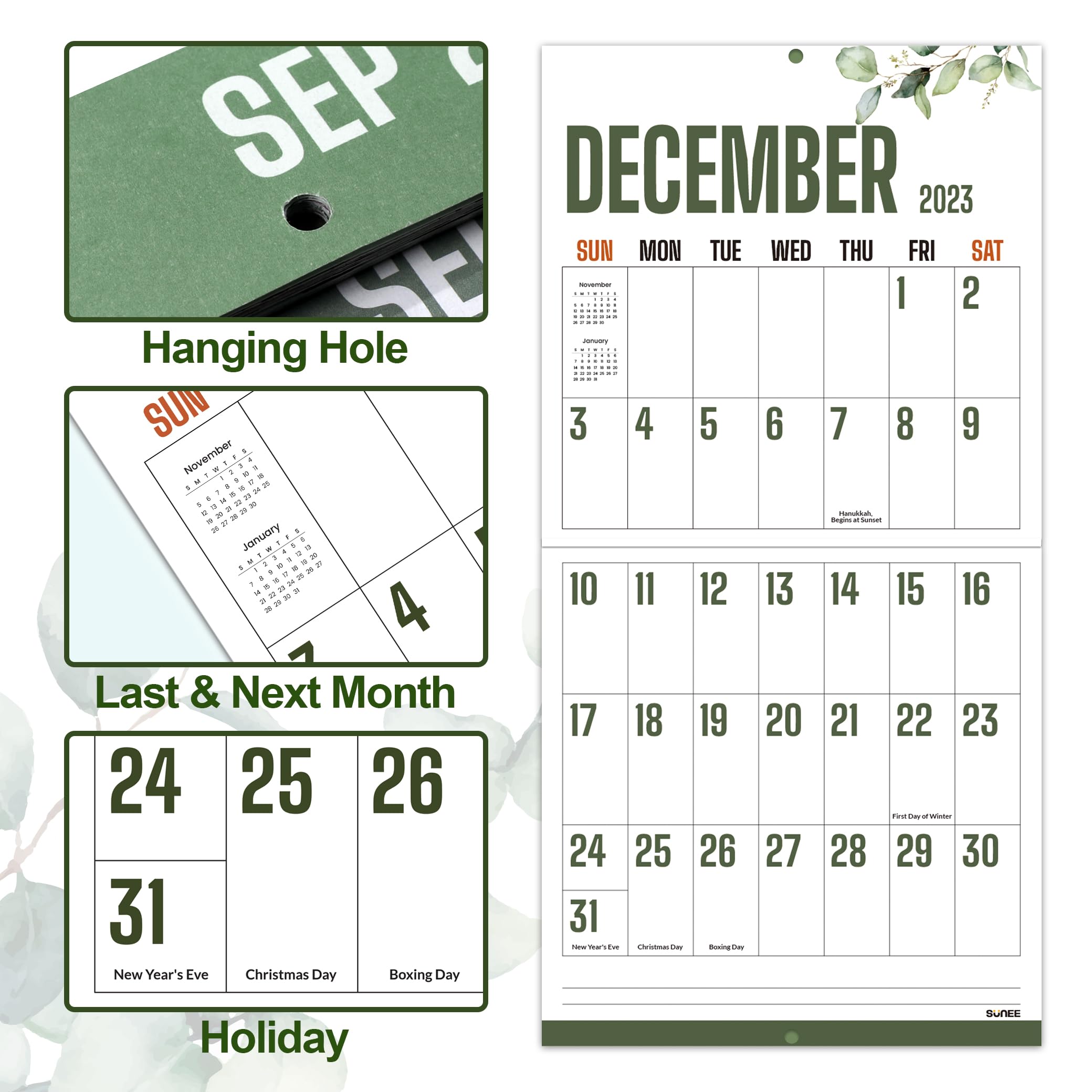 Snapklik.com : SUNEE 2024 Large Print Wall Calendar 12 X 23
