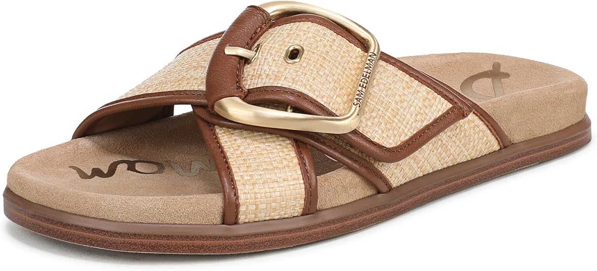 Amazon.com | Sam Edelman Women's Darla Slide Sandal, Bleached Beechwood ...