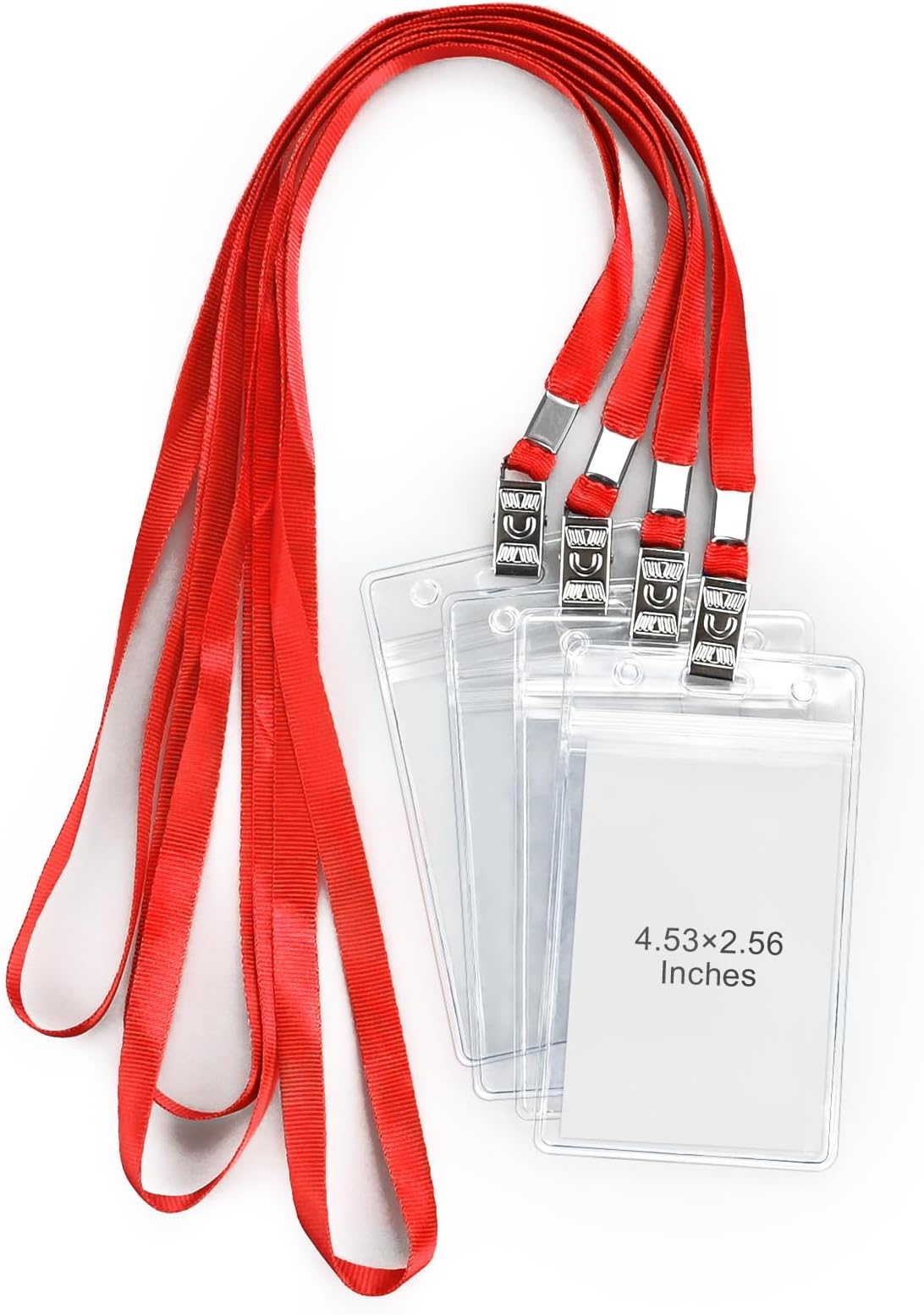 Amazon.com : 50 Pack Clear Plastic Vertical Name Tag Badge Holder and ...