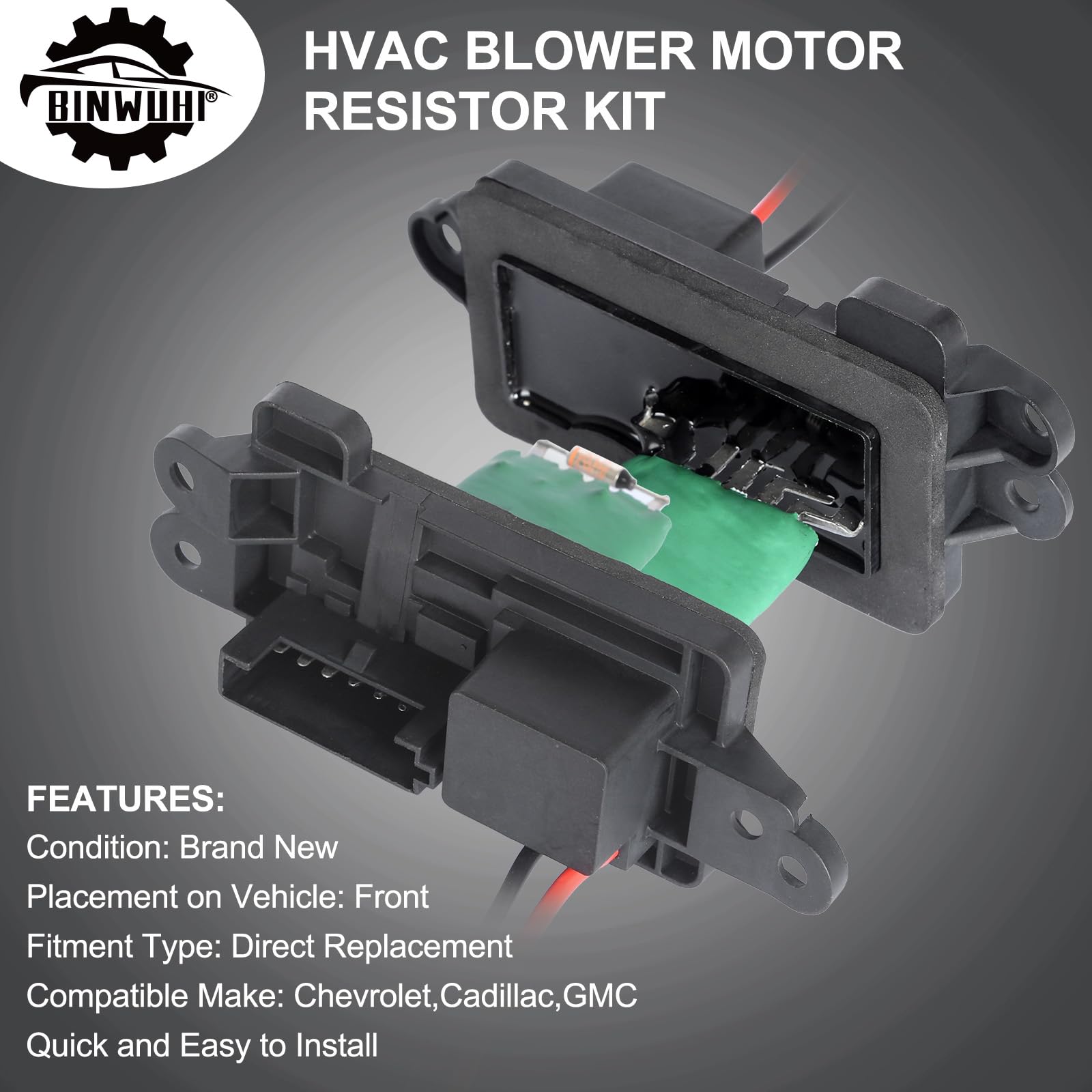 Snapklik.com : BINWUHI HVAC Blower Motor Resistor Kit