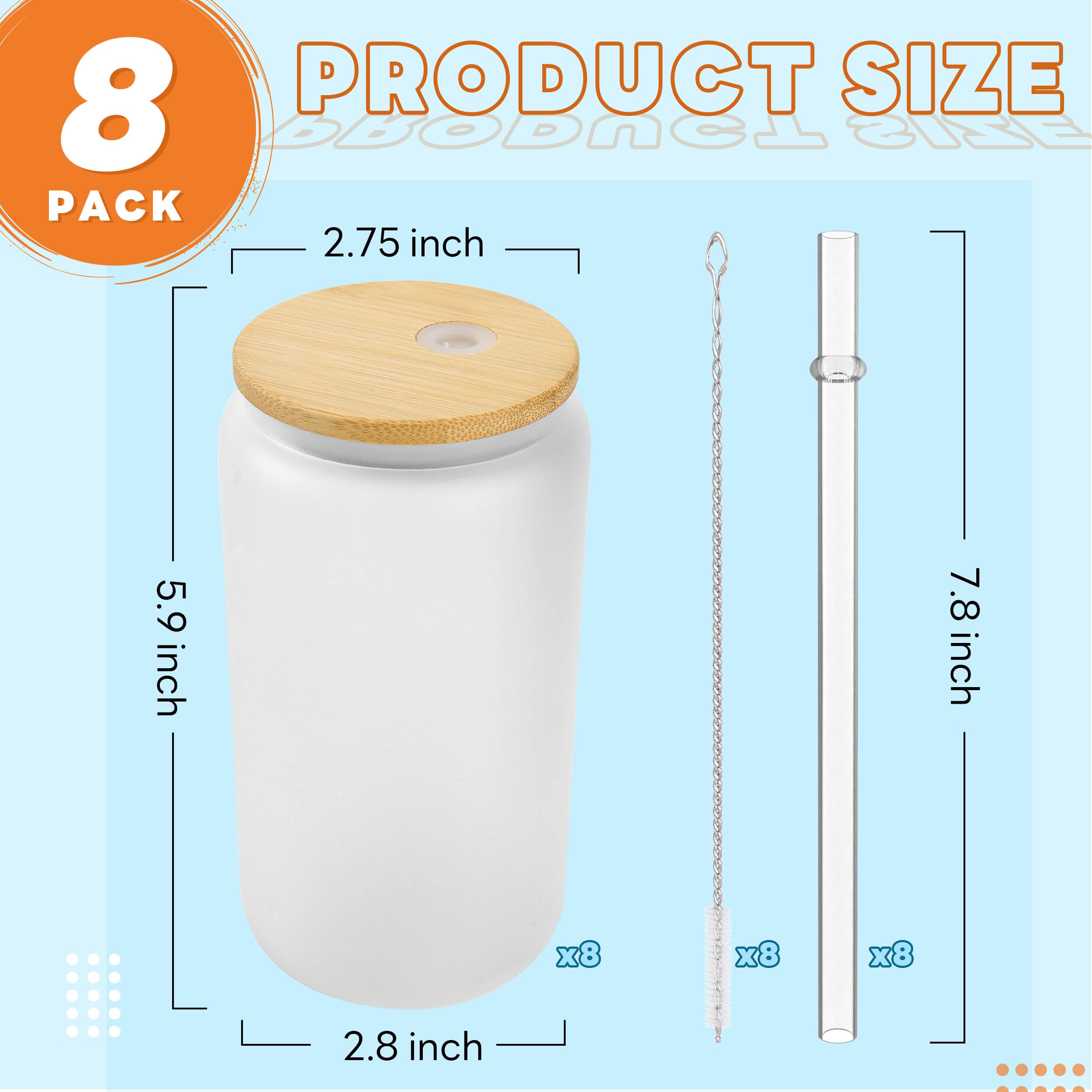 Snapklik.com : Joyclub 8 Pack Sublimation Glass Cups
