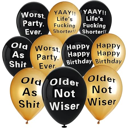 Amazon.com: Funny Party Pieces Abusive Birthday Balloons - Pack Of 12 ...