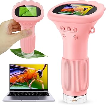 Amazon.com: Kids Magnifying Glass, 2.0 Inch Digital Screen Mini Pocket ...