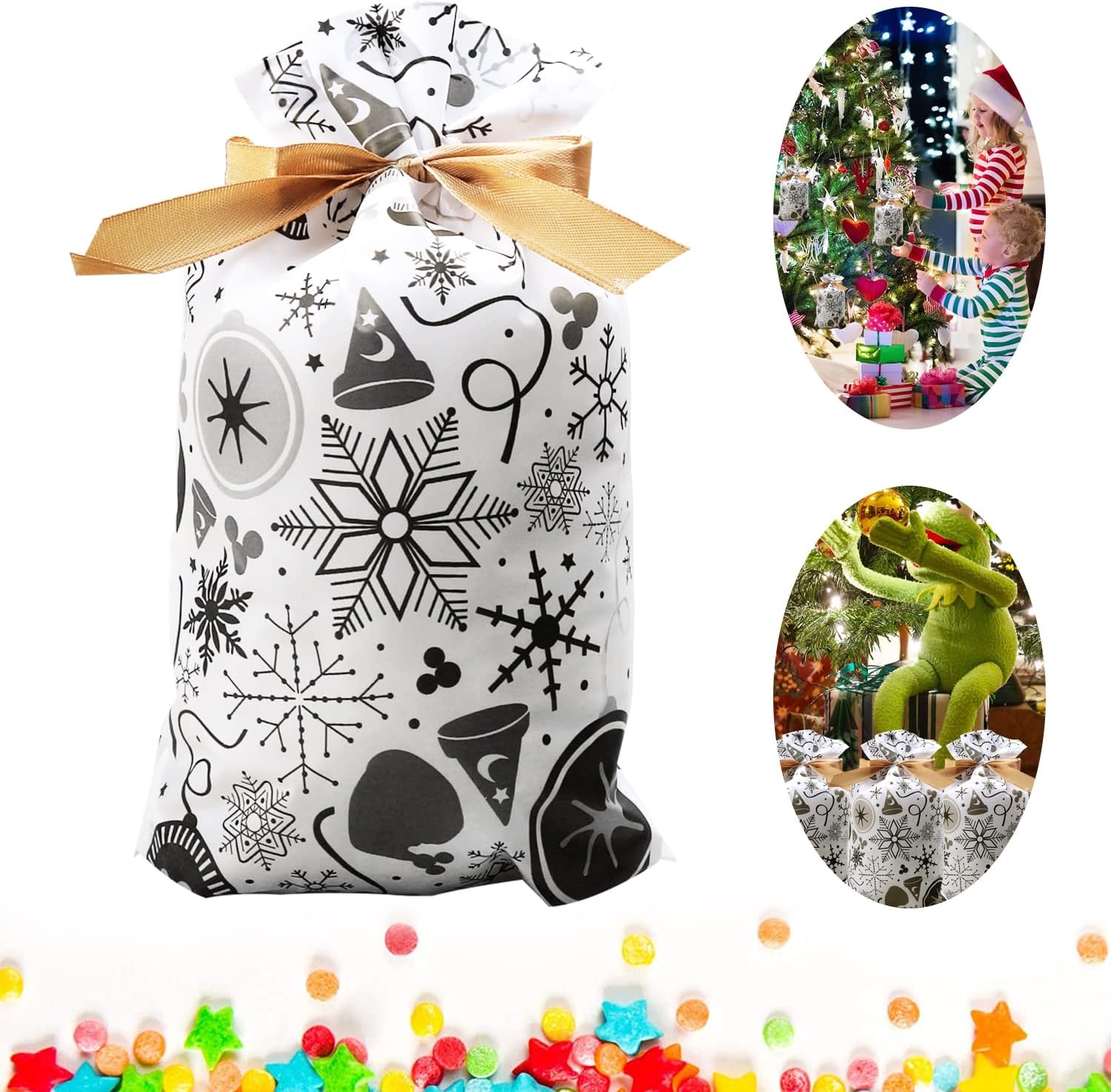 ZENSUKYE 80 Piezas bolsas de plástico para dulces, Bolsas de Regalo, Bolsas de Regalo con Cordón ...