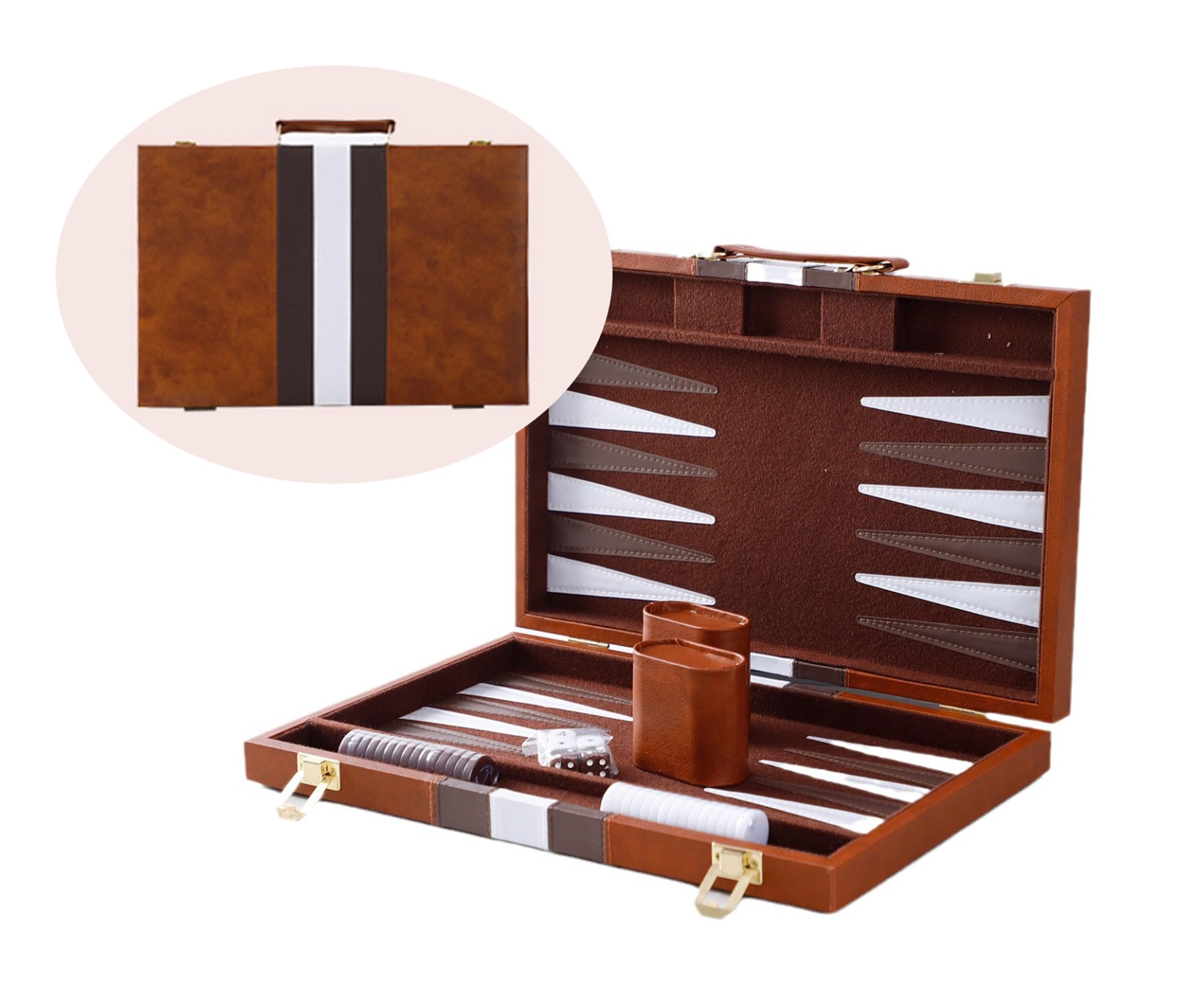 UPSEA Backgammon Set 2 players, Backgammon Board Game with Leather Case ...