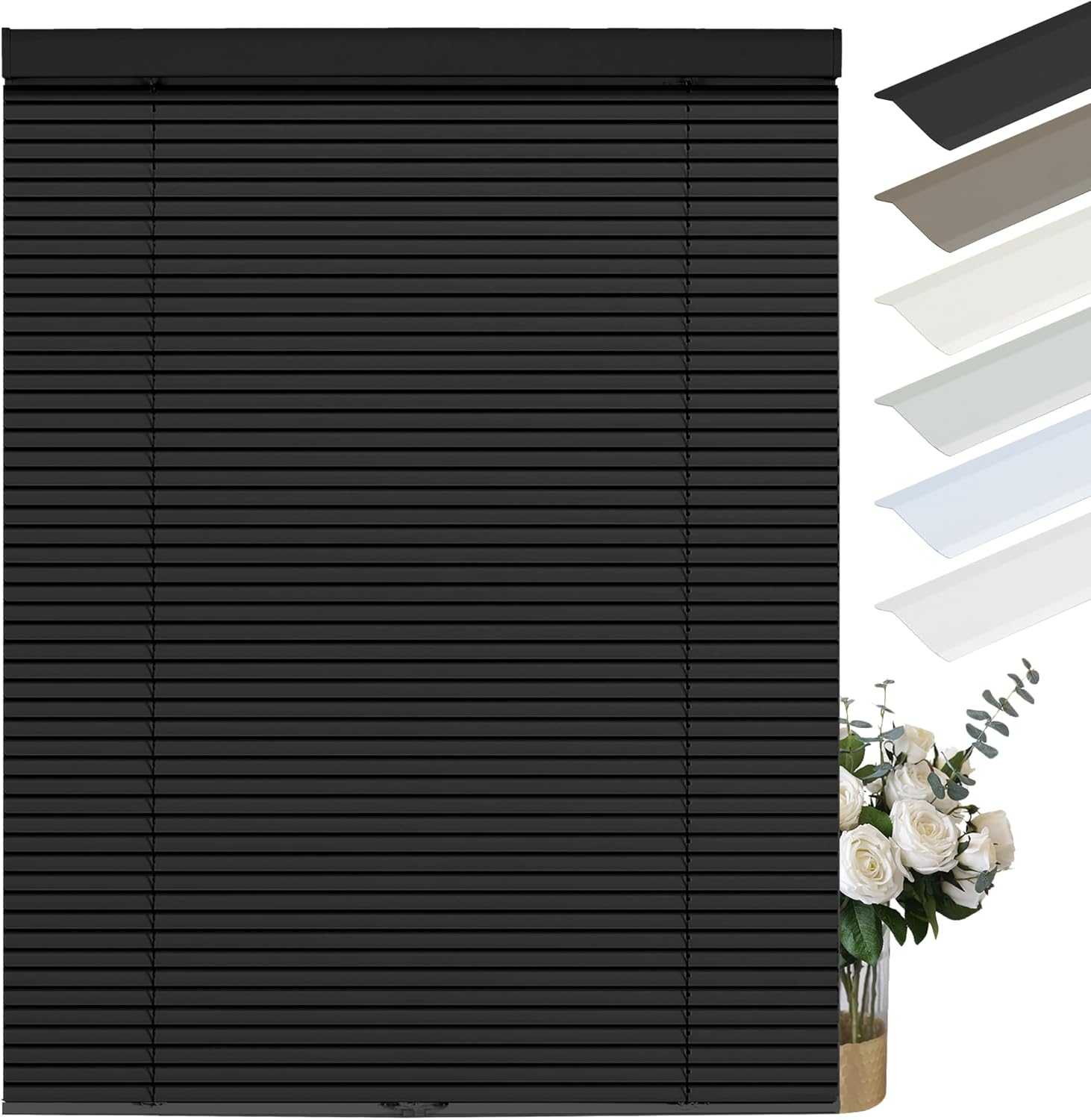 Amazon.com: Sulugood Custom Cordless Aluminum Mini Blinds for Windows 1" Room Darkening Metal ...