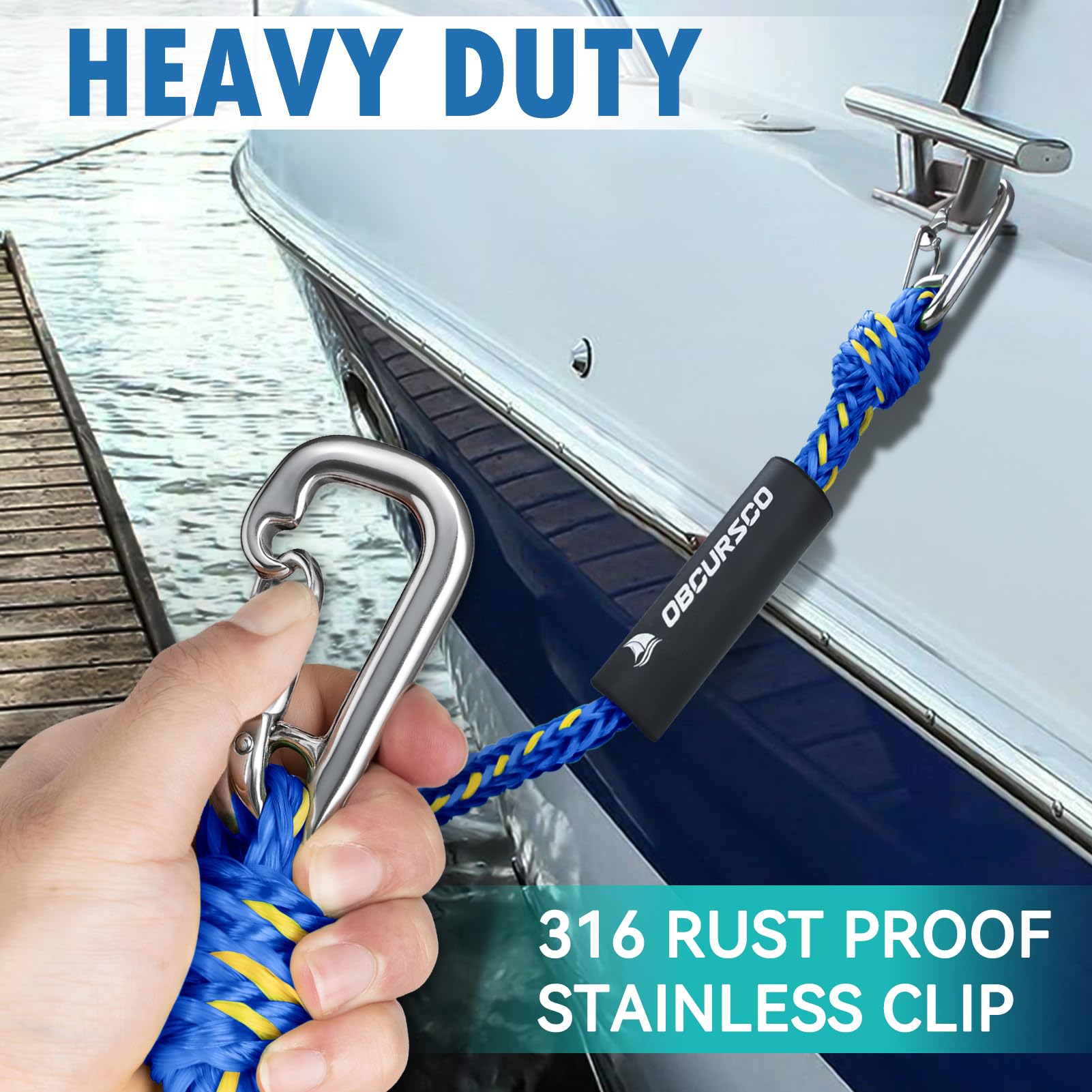 Snapklik.com : Obcursco PWC Boat Dock Lines 1/2”x (7ft & 14ft), Jet Ski ...
