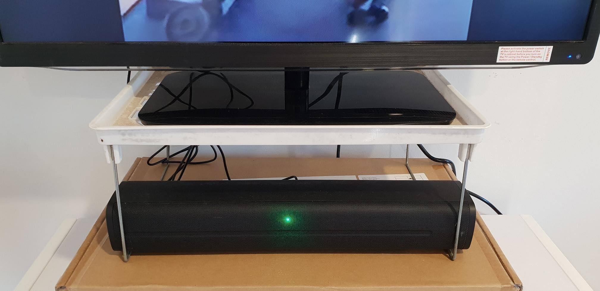 Small Sound Bars for TV, AUEEDS 50W 16-Inch Ultra Slim Mini Surround ...