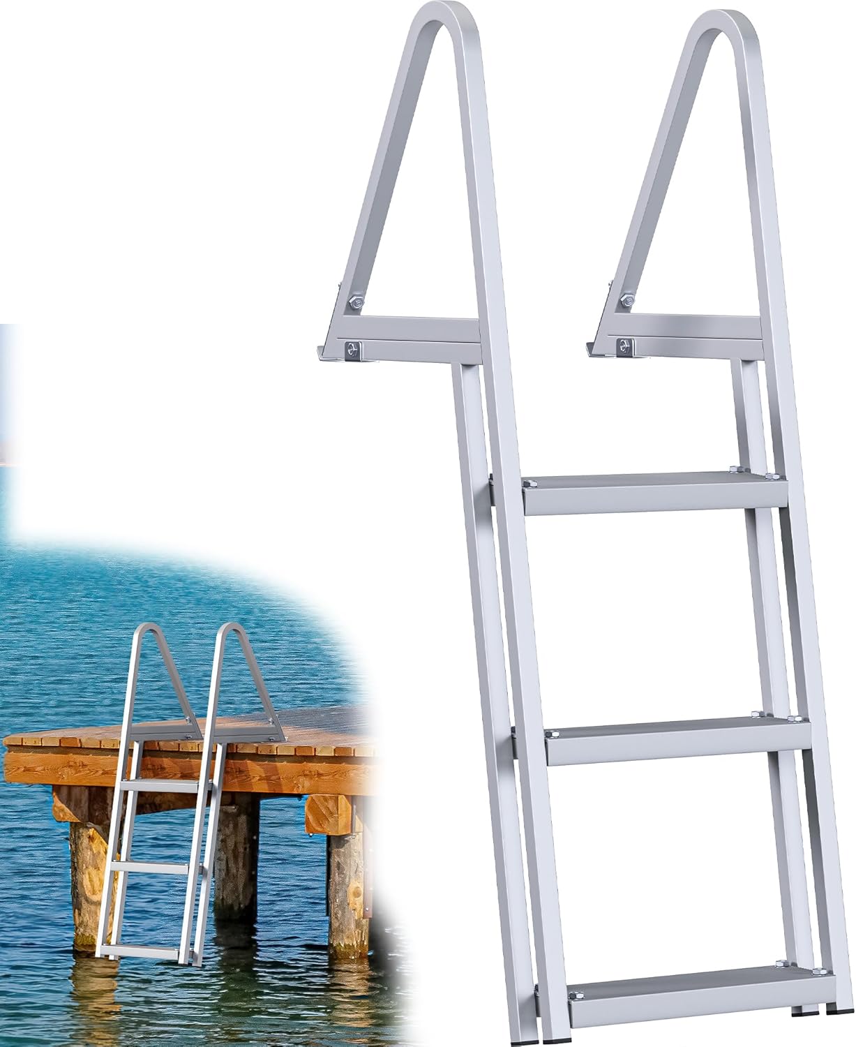 Amazon.com: YITAHOME 3 Step Removable Dock Ladder, Boat Ladder with 350 ...