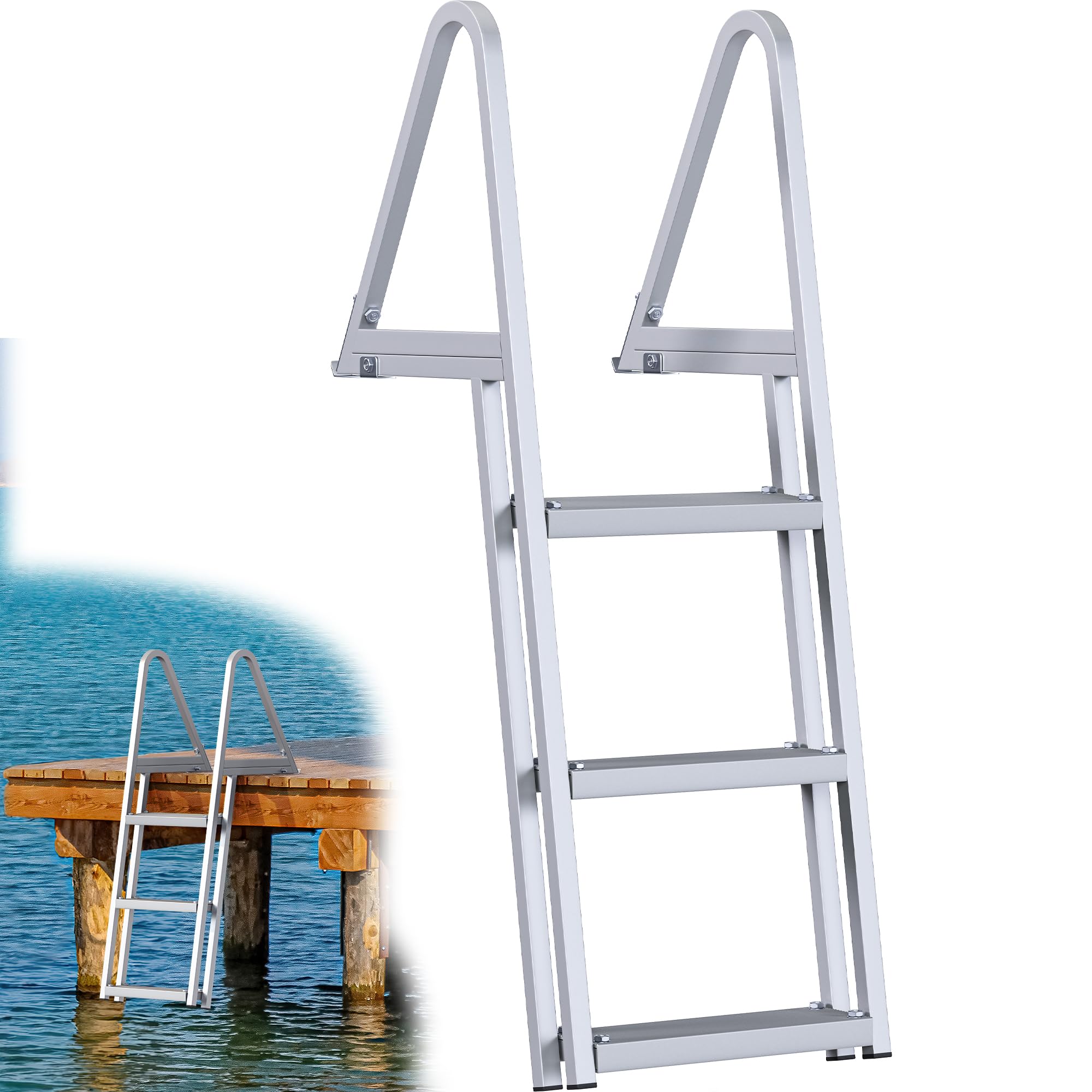 Amazon.com: YITAHOME 3 Step Removable Dock Ladder, Boat Ladder with 350 ...