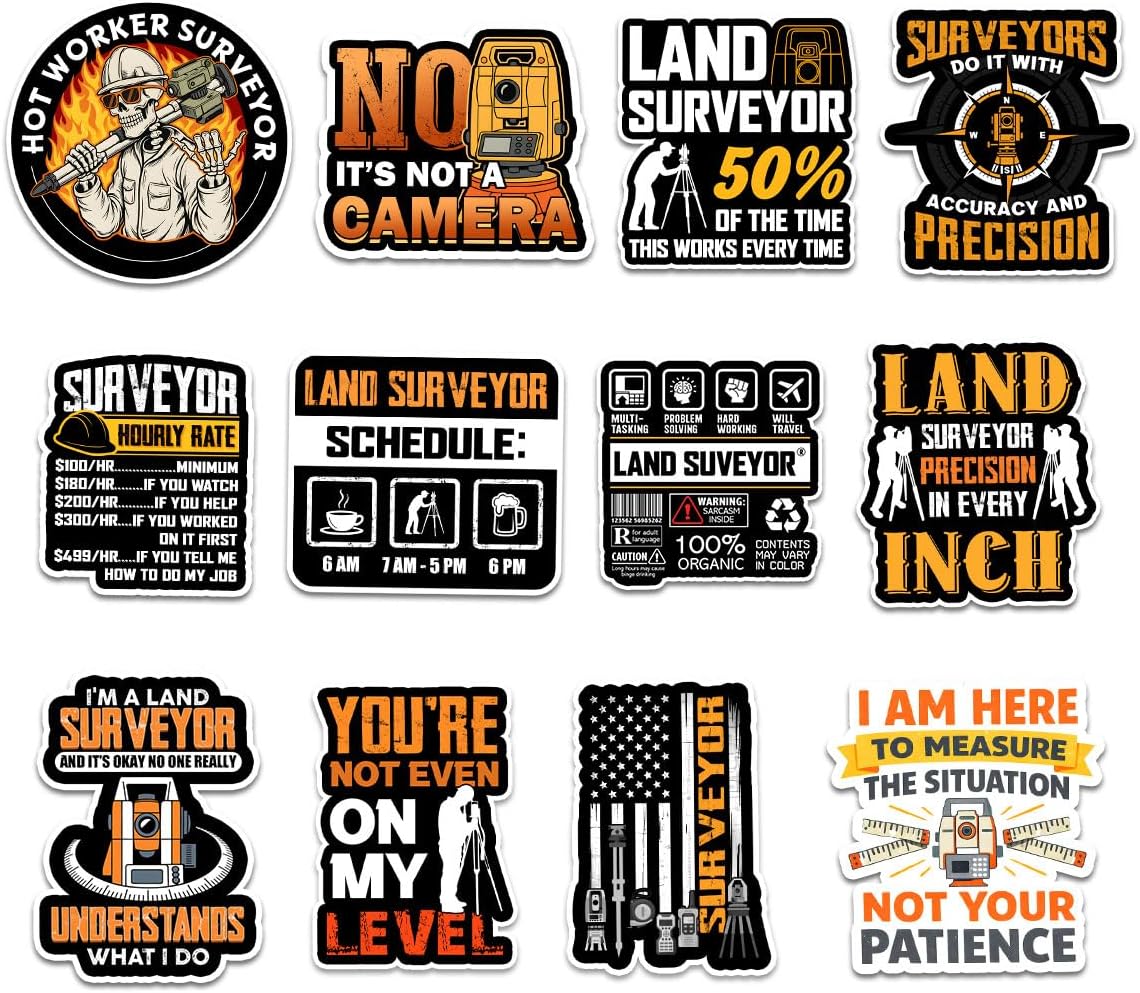 Amazon.com: 12pcs-2in Funny Surveyor Stickers Pack, Surveyor American ...