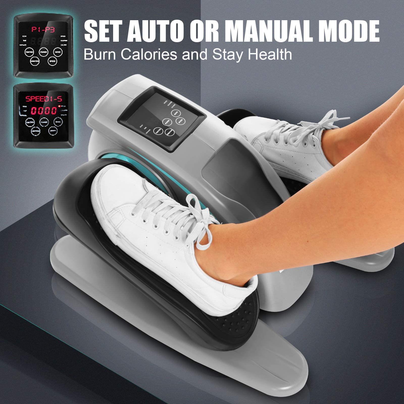 ANCHEER Under Desk Electric Mini Elliptical Machine, Remote Control ...