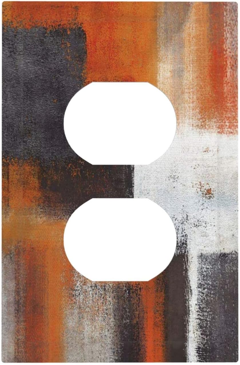 Orange Black Grey Abstract 1 Gang Outlet Covers Duplex Receptacle Wall ...
