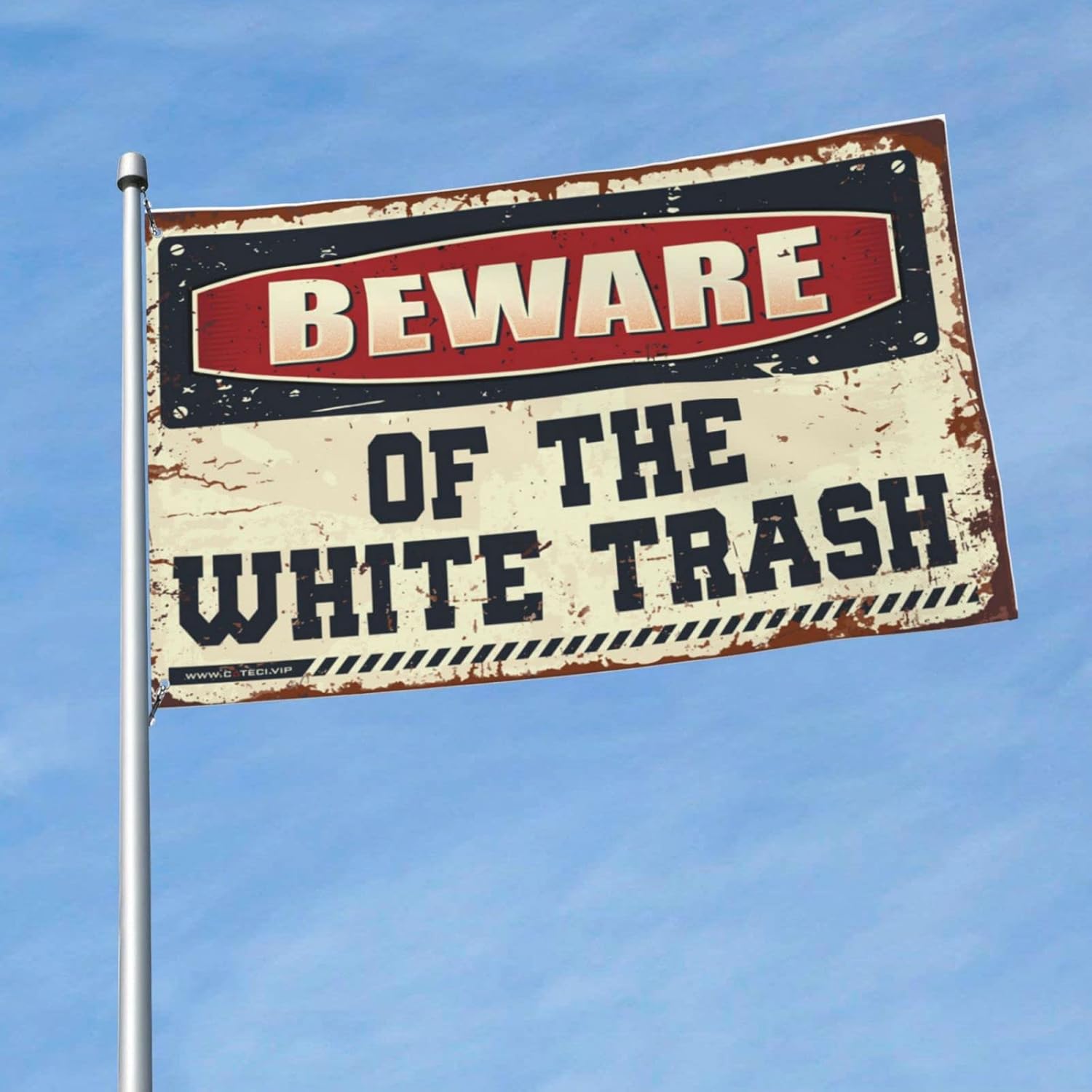 Amazon.com: Garage Decor For Men Beware Of The White Trash Flag Funy ...