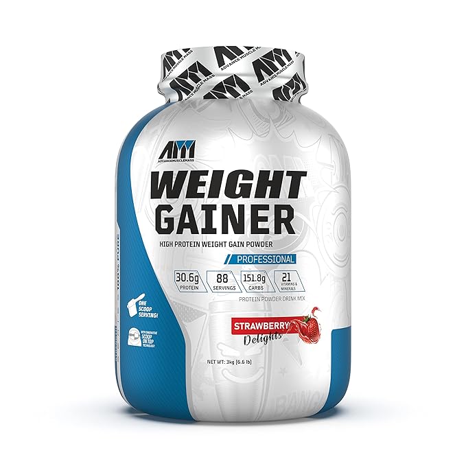Advance MuscleMass Weight Gainer with Enzyme Blend | 5.1 G Protein | 25 ...